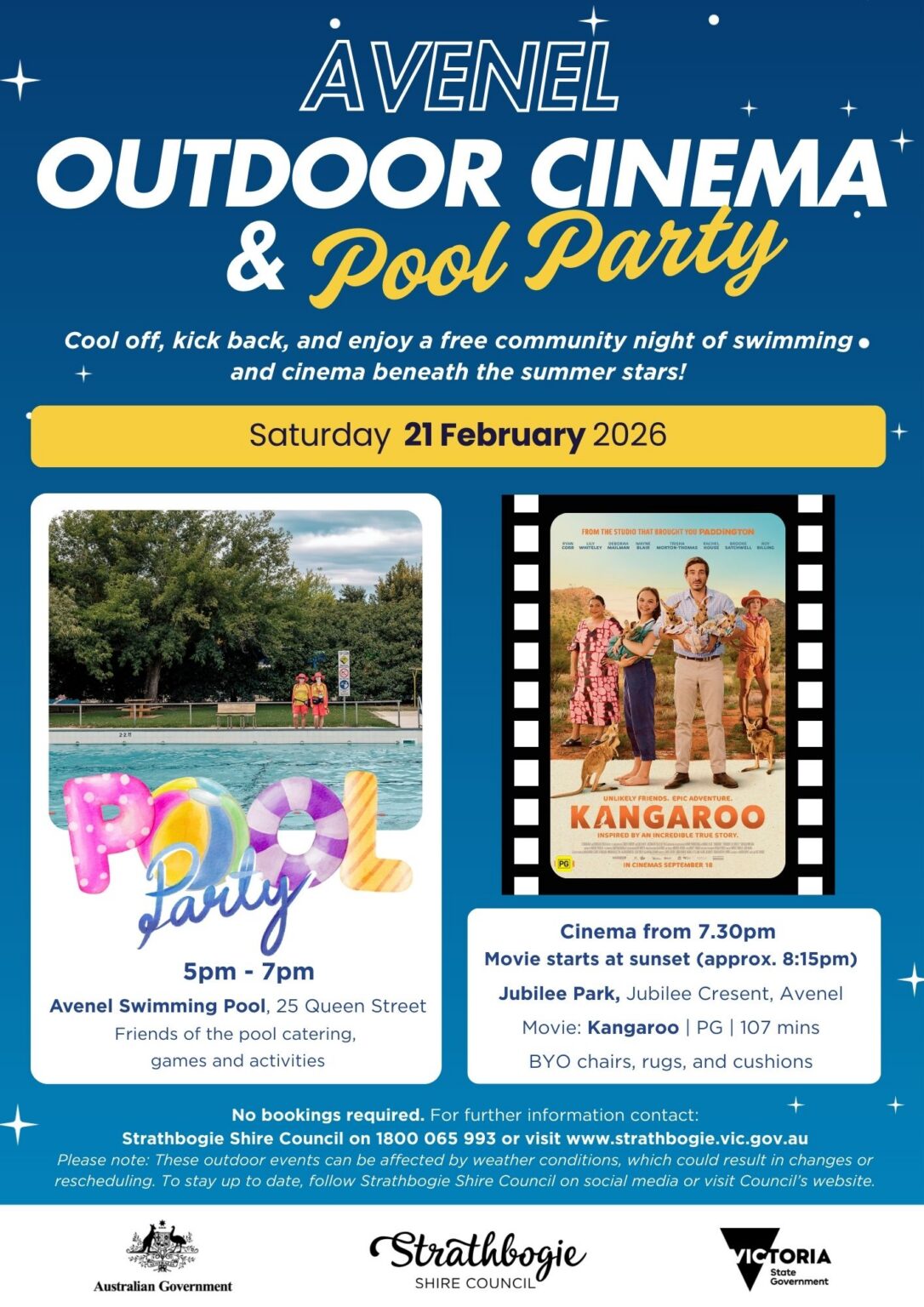 Avenel Summer Pool Party & Outdoor Cinema - Strathbogie Shire